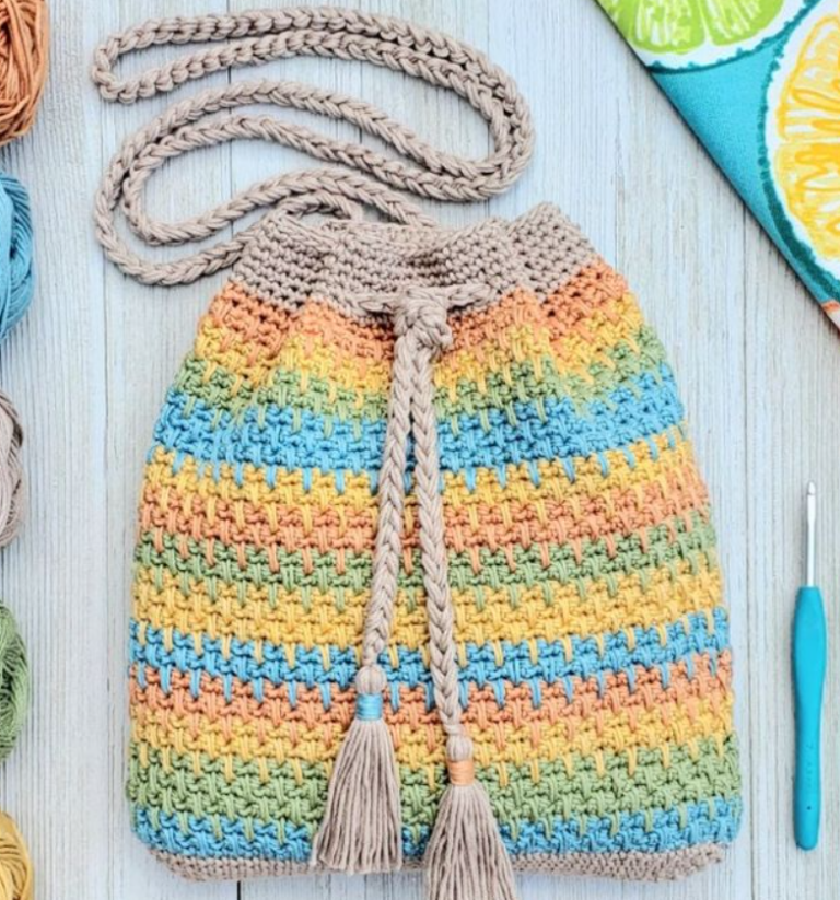 Drawstring Bag Crochet Pattern - Yarn Inspiration Patterns